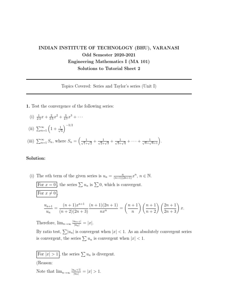 Tutorial Sheet 2 Solution | PDF | Real Analysis | Mathematical Analysis