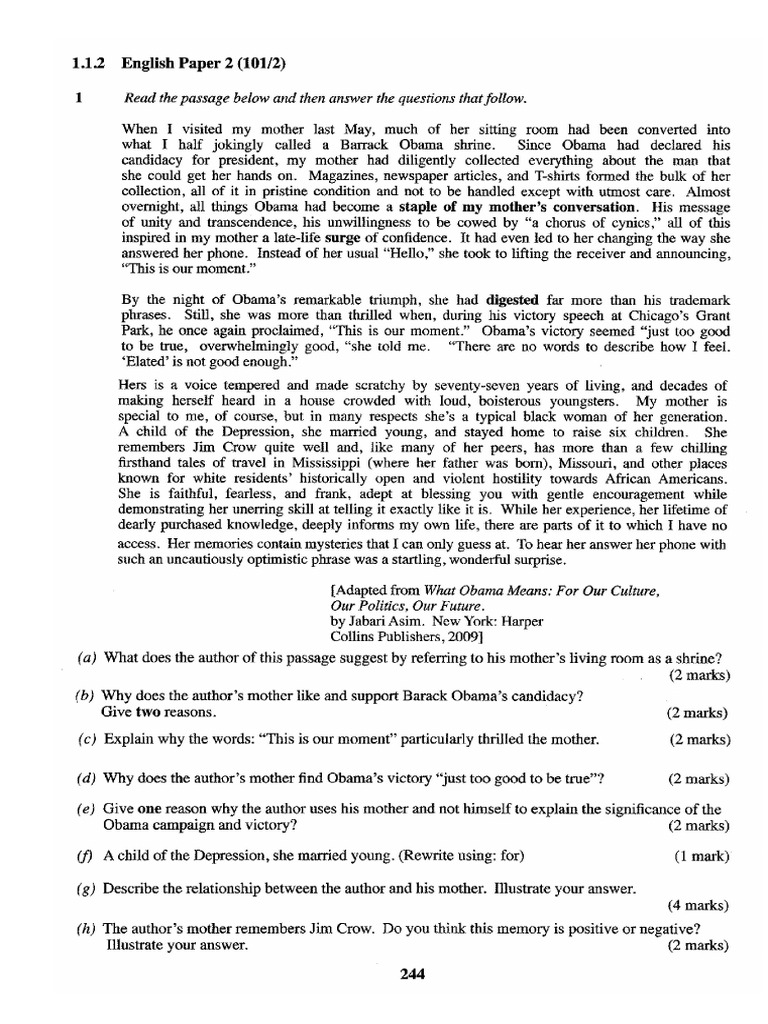 KCSE English Paper 2 1012 | PDF