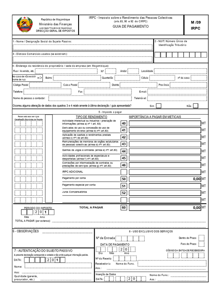 Modelo 39 IRPC | PDF | Economias