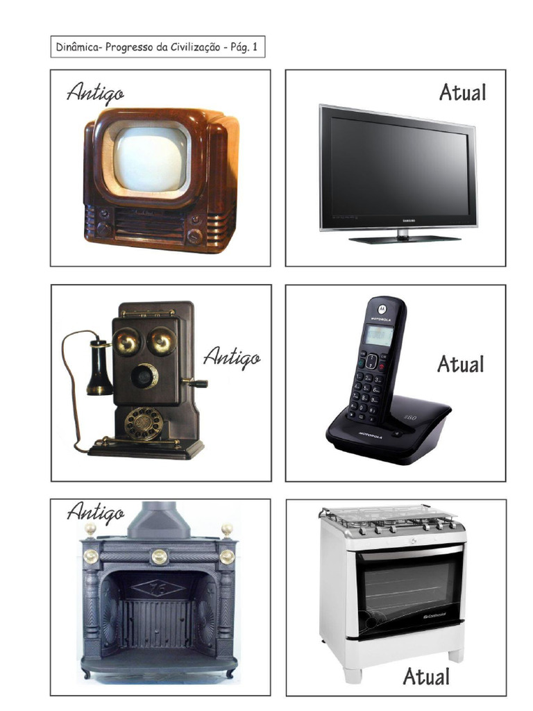 Objetos Antigamente e Atualmente Evolução | PDF