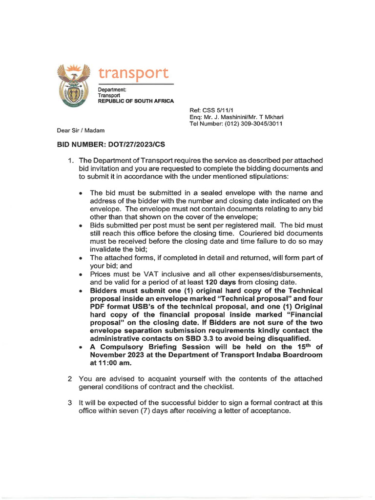 Dot 27 2023 CS | PDF