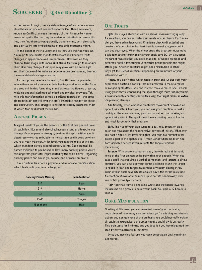 Oni Bloodline Master | PDF