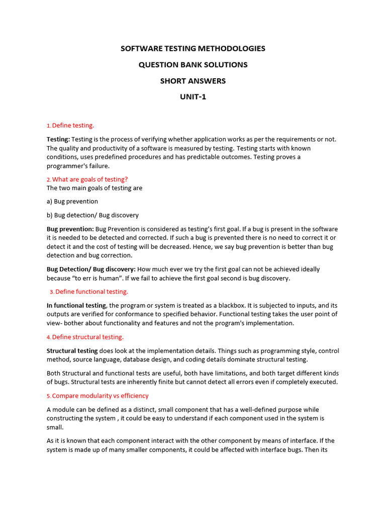 Stm Question Bank Solutions-2023-24 | PDF | Software Testing | Software Bug