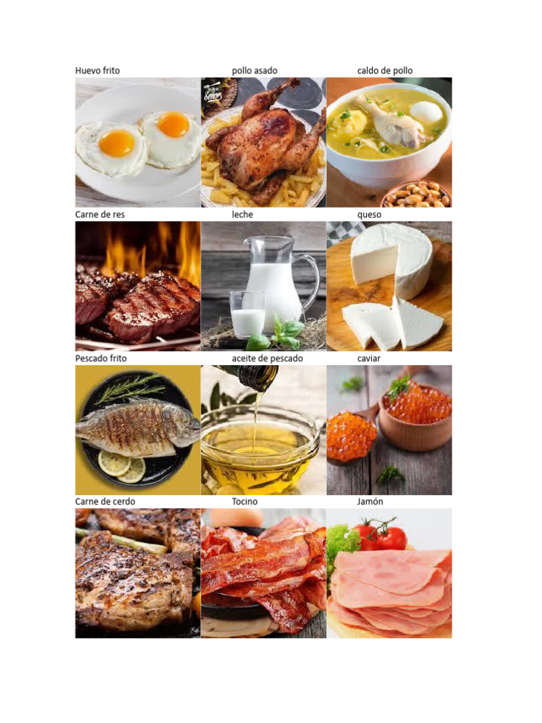 (Img) 3 Alimentos Del Pollo, La Vaca, El Pez y El Cerdo | PDF