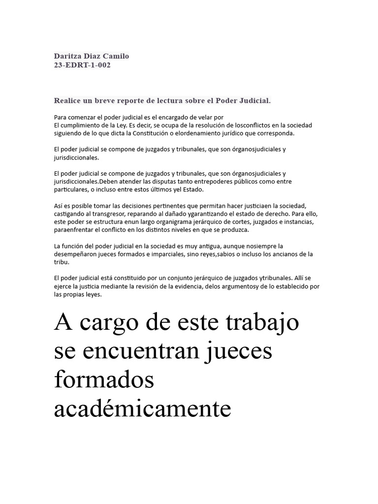 El Poder Judicial 1 | PDF | Judicaturas | Juez