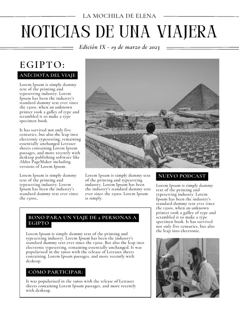 Documento A4 Portada Periódico Noticias Clásico Elegante Blanco y Negro | PDF | Publishing | Design