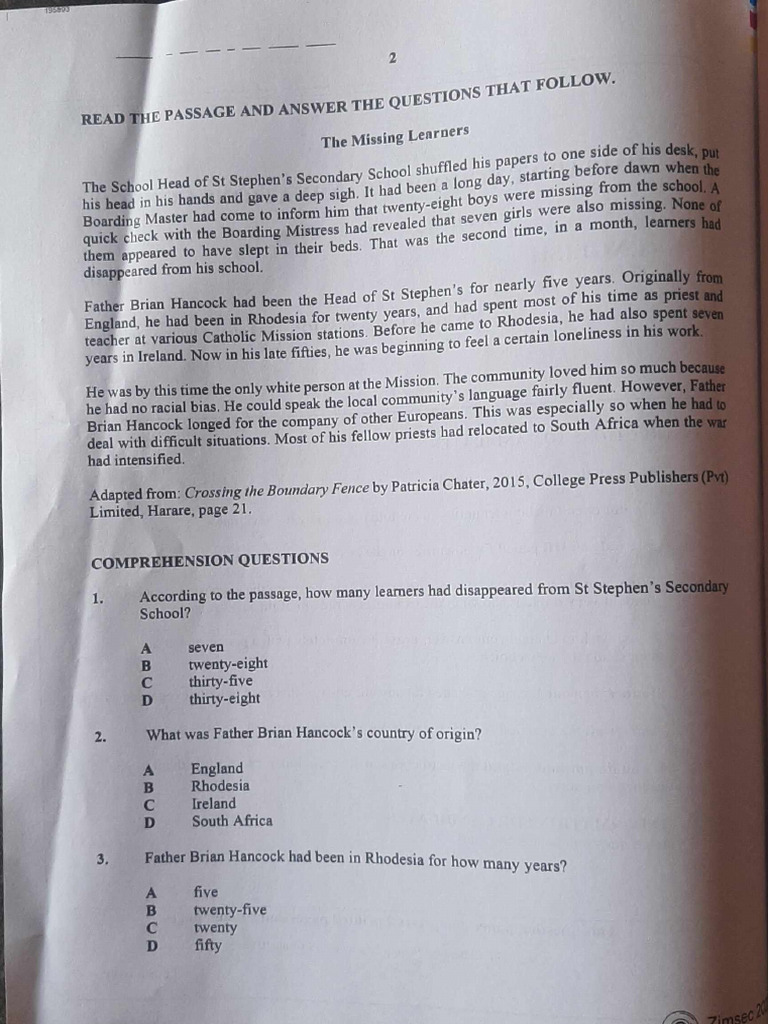 English p1 2023 | PDF