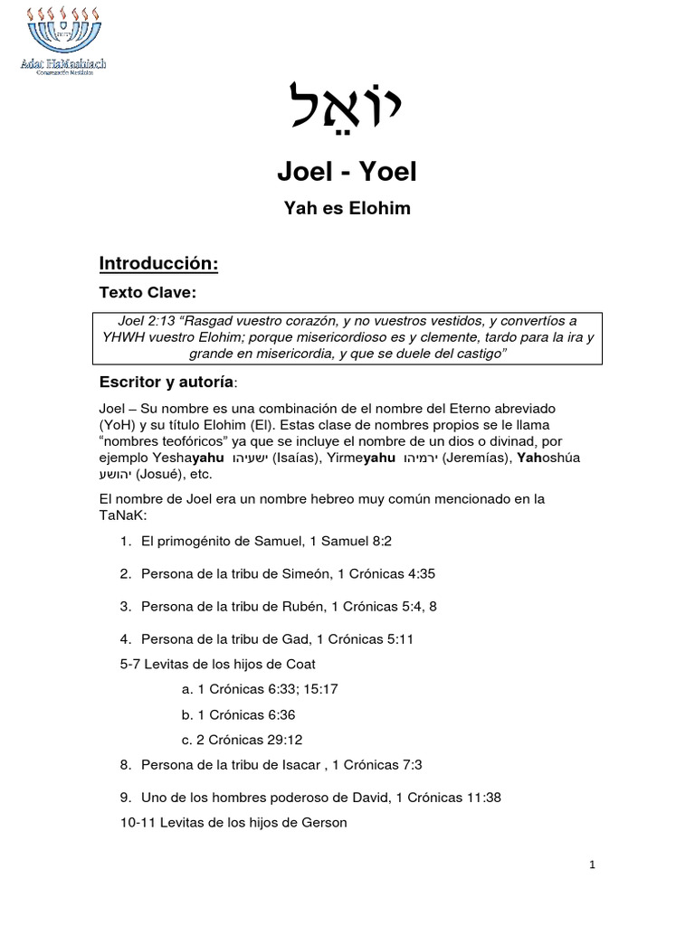 Profecías y Temas del Libro de Joel | PDF | Libros de crónicas | Reino de judá