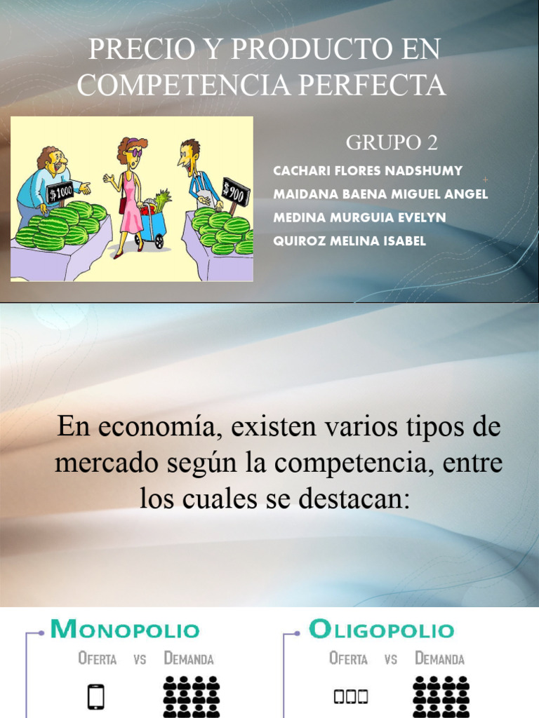 Competencia Perfecta | PDF | Mercado (economía) | Competencia perfecta