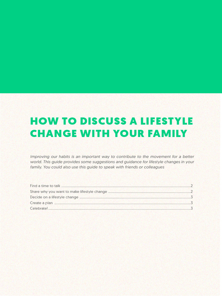 How To Discuss A Lifestyle Change With Your Family | PDF | Greenhouse ...