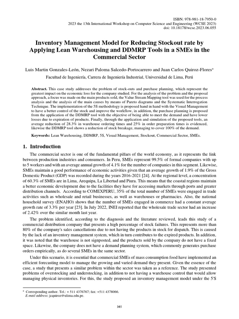Inventory Management Model For Reducing Stockout Rate by Applying Lean ...