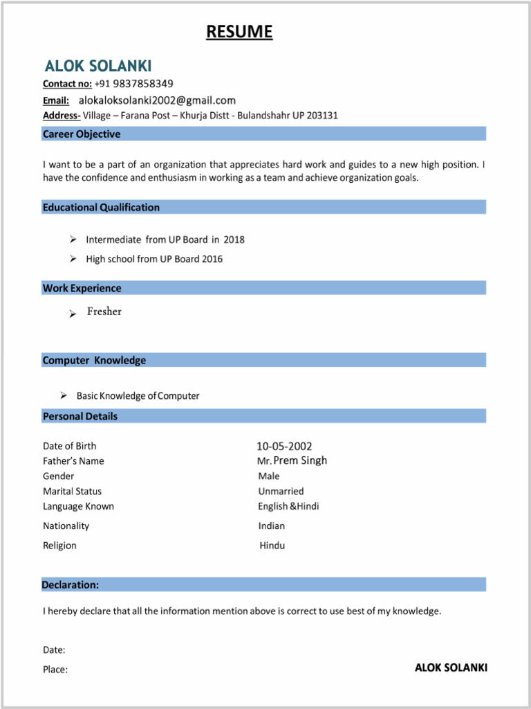 Alok Solanki Resume | PDF