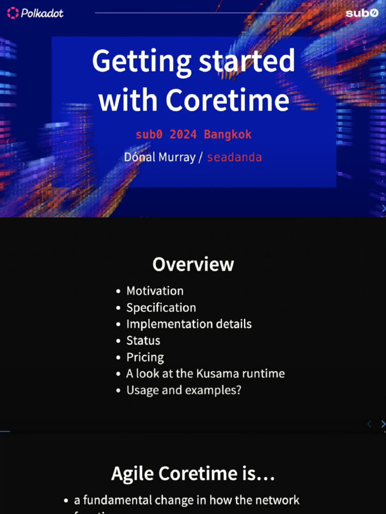 Getting Started With Coretime Donal Murray | PDF