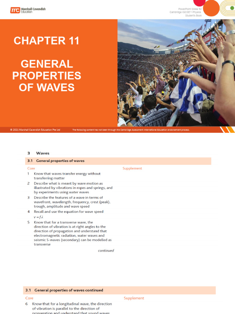 Mce Igcse Physics PPT c11 - Class 1 | PDF | Waves | Physical Phenomena