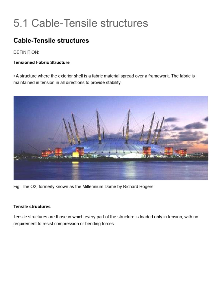 5.1 Cable Tensile Structures | PDF