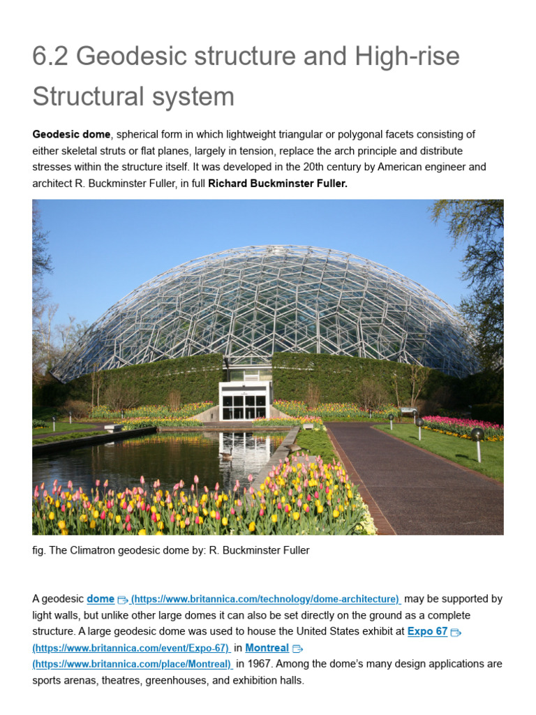 6.2 Geodesic Structure and High Rise Structural System | PDF | Beam (Structure) | Truss