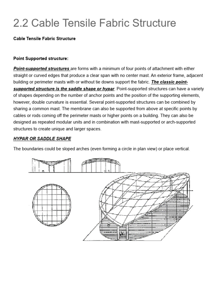 Cable Tensile Fabric Structures Explained | PDF