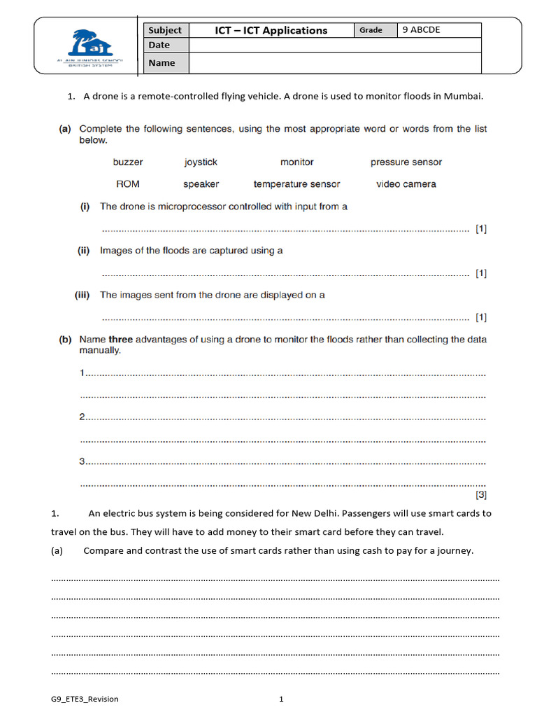 ETE3 ICT Application Revision - With Answer Key | PDF | Spreadsheet ...