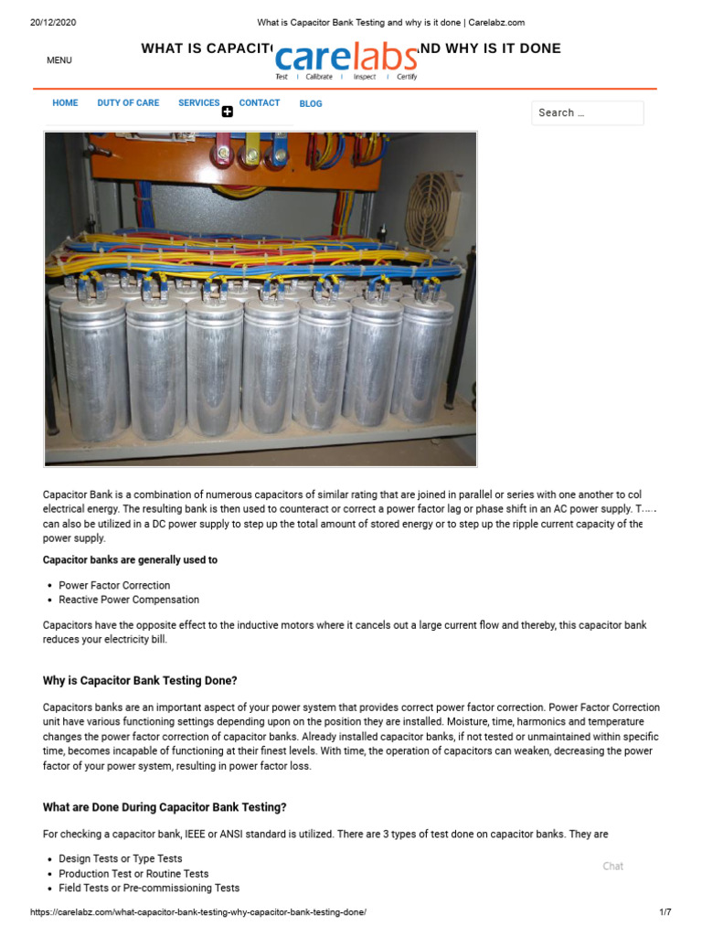 What Is Capacitor Bank Testing and Why Is It Done | PDF | Capacitor ...
