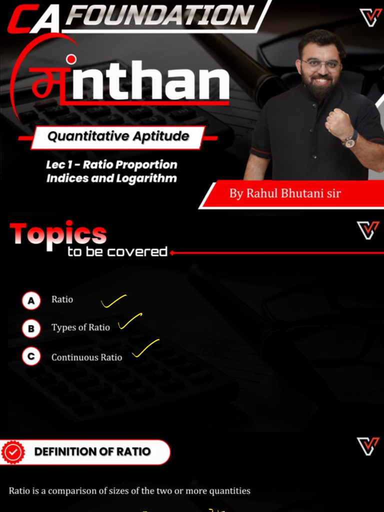 01_Ratio Proportion Indices and Logarithm | PDF