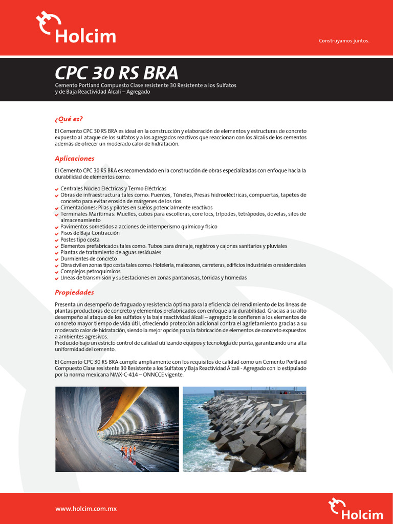 Ficha Tecnica CPC 30 Rs Bra 23.3 | PDF | Hormigón | Cemento