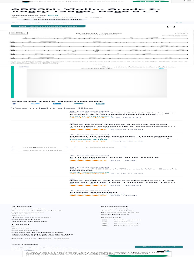 ABRSM, Violin, Grade 2, Angry Tango, Page 9 C2 | PDF | Scribd | Cyberspace