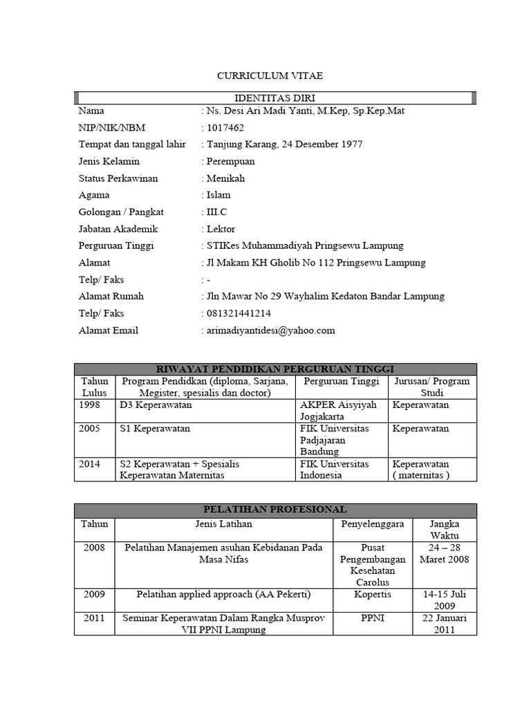 Curriculum Vitae Desi | PDF
