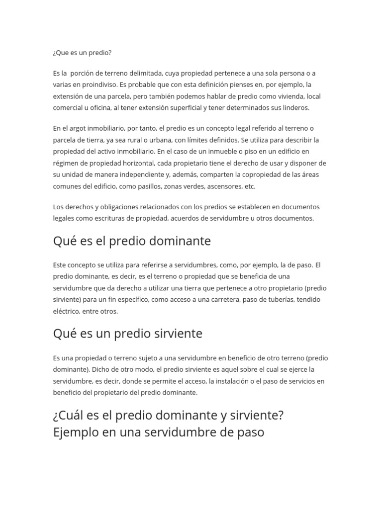 Definición y Tipos de Predios Inmobiliarios | PDF | Área rural | Propiedad