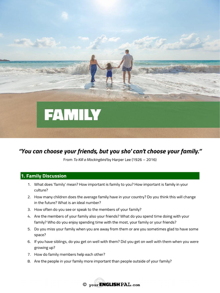 Your-English-Pal-ESL-Lesson-Plan-Family-v4 | Download Free PDF | Family ...
