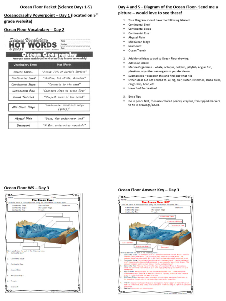 Ocean Floor Packet | PDF | Social Science