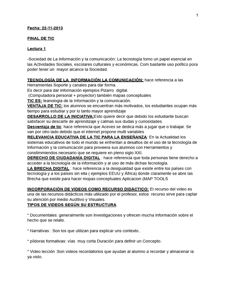 Final de Tic | PDF | Tecnologia Educacional | Enseñando