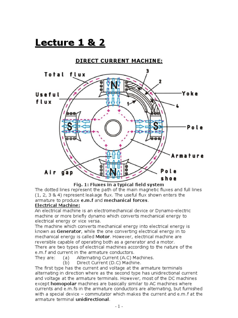 DC Machine Notes | PDF | Electric Generator | Electric Current