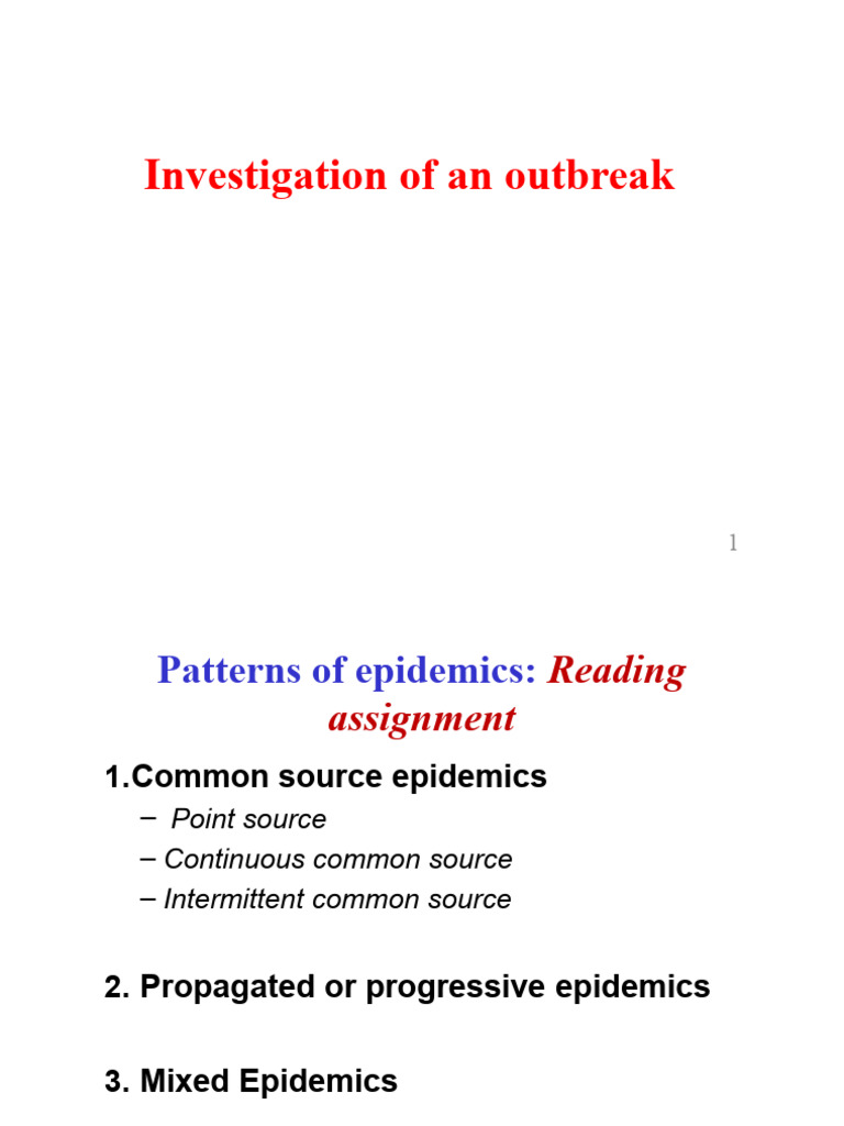 8 Investigation of An Outbreak | PDF | Epidemics | Infection