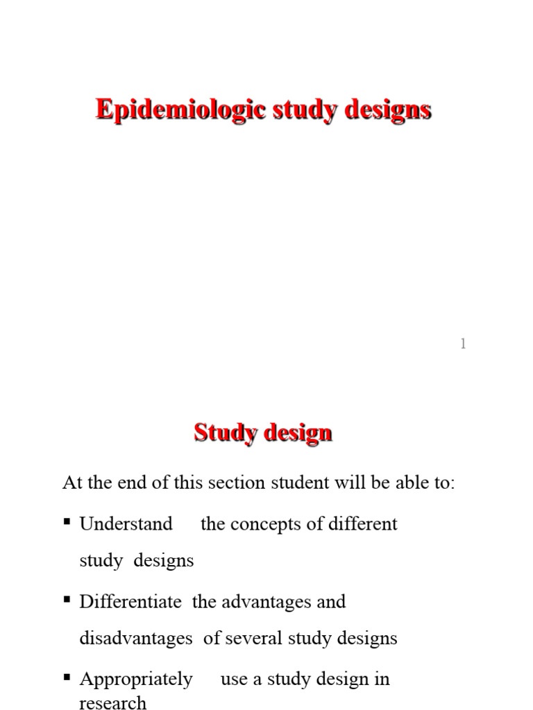 4 Epidemiologic Study Designs | PDF | Cohort Study | Experiment