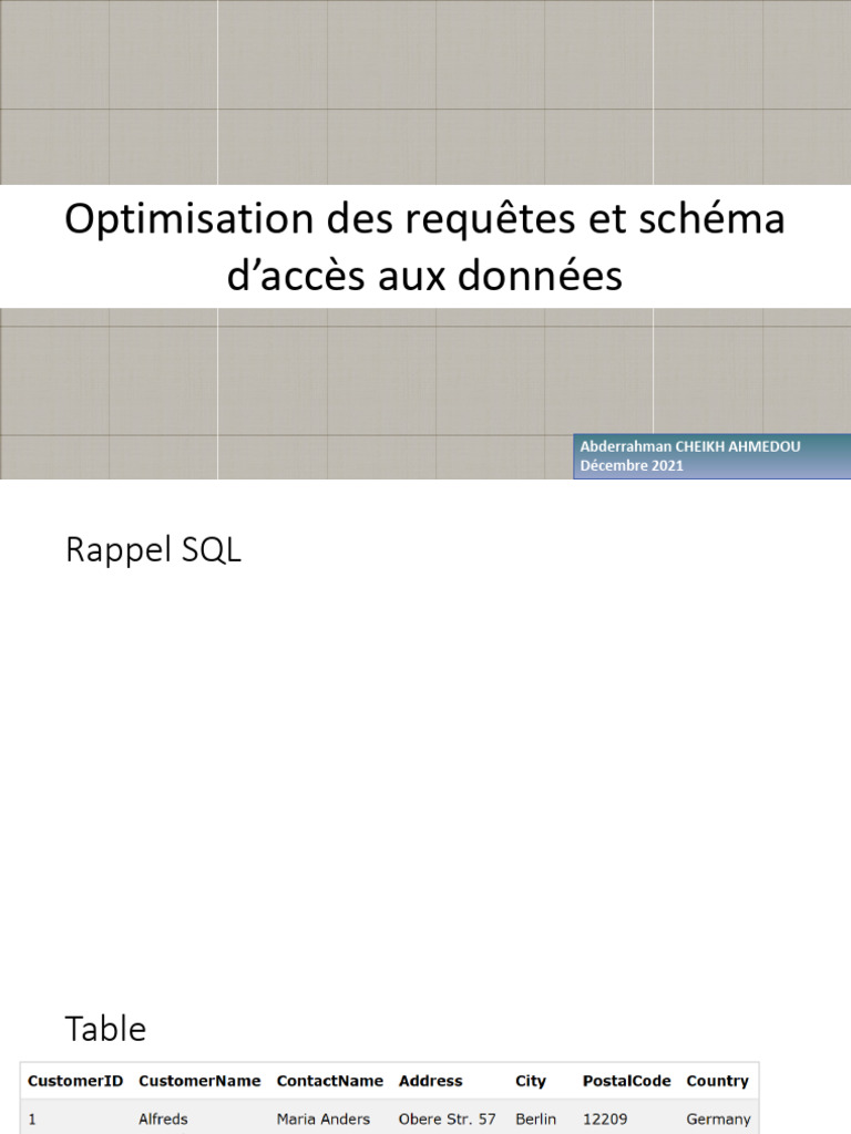 Cours Optimisation Requete | PDF | Databases | Data Management Software