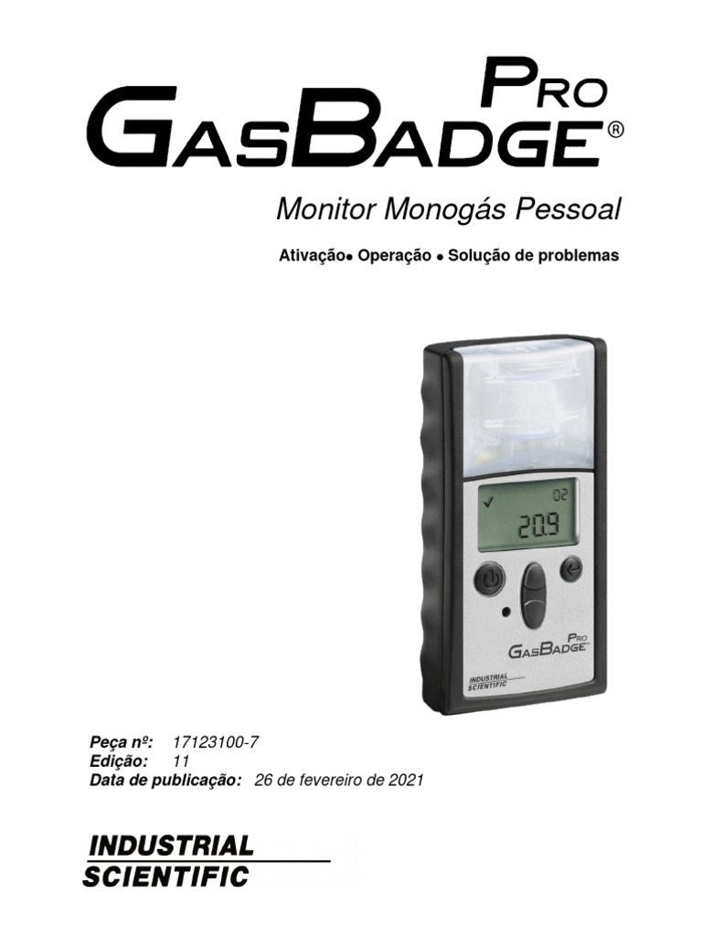 Gasbadge Product Manual - PT | PDF | Gases | Tempo