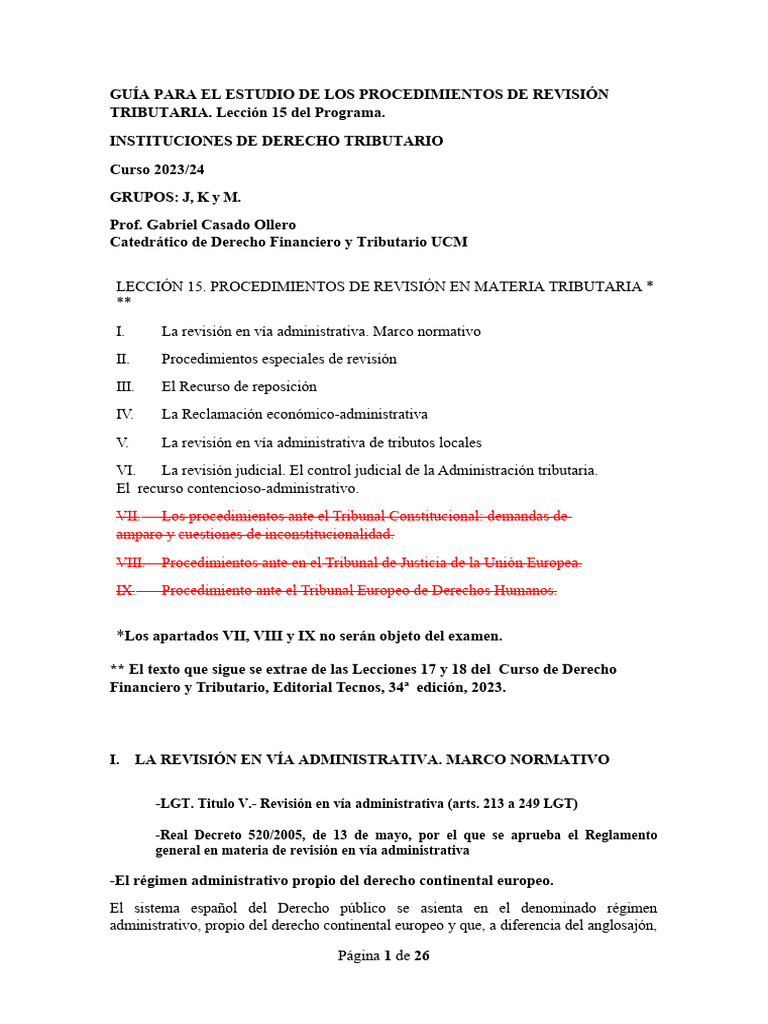 Guía para El Estudio de Los Procedimientos de Revisión | PDF | Caso de ...