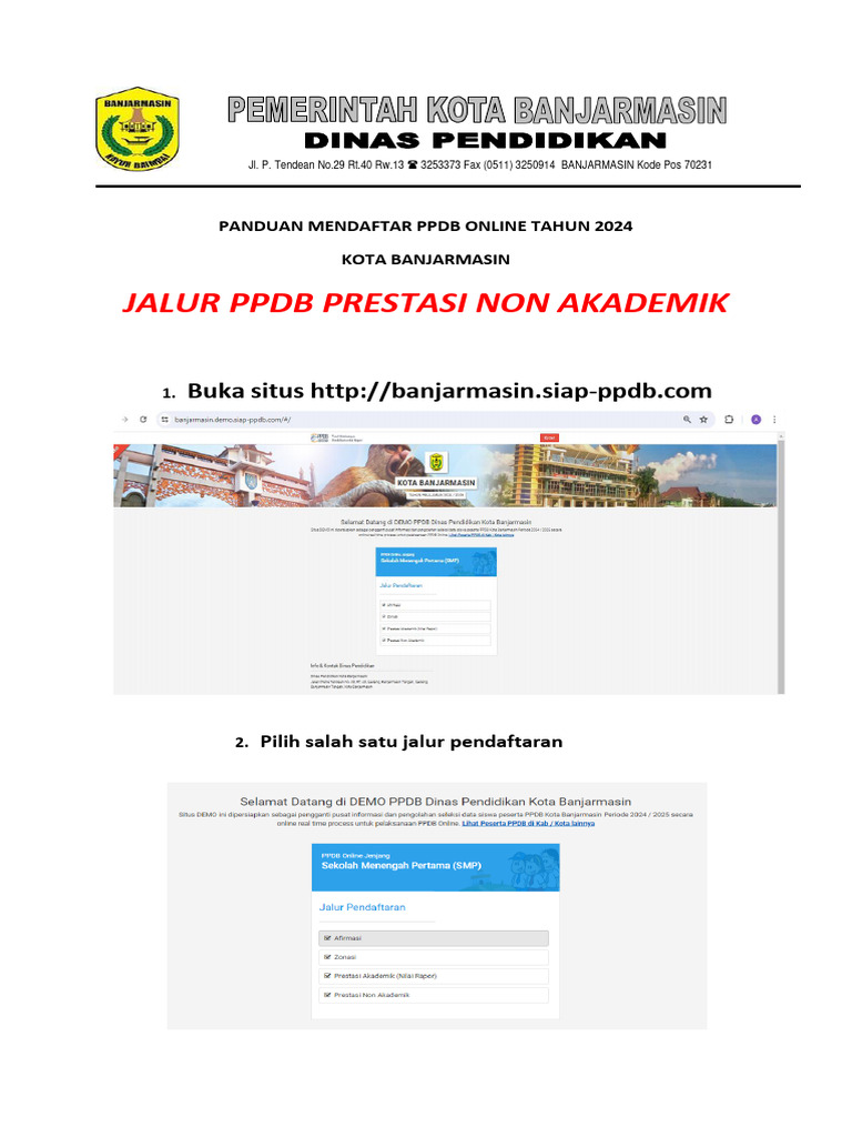 Panduan Daftar PPDB Jalur Prestasi Non Akademik Tahun 2024 | PDF | Bisnis