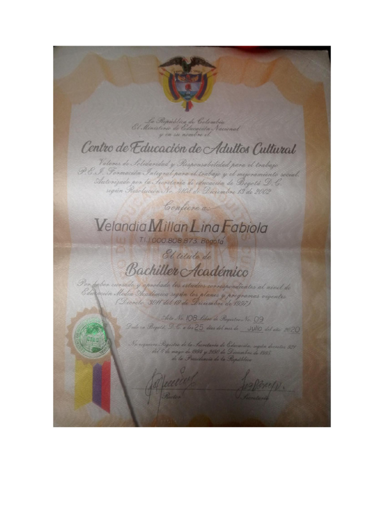 Diploma De Bachiller Pdf