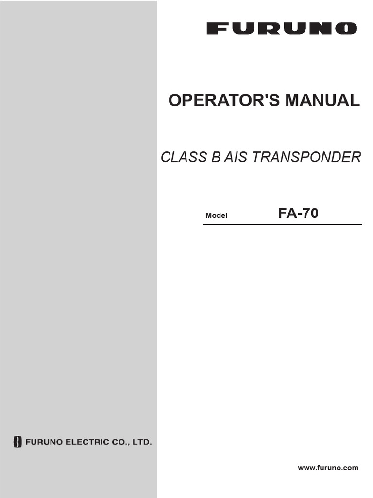 FA70 Operators Manual | PDF | Compass | Power Supply