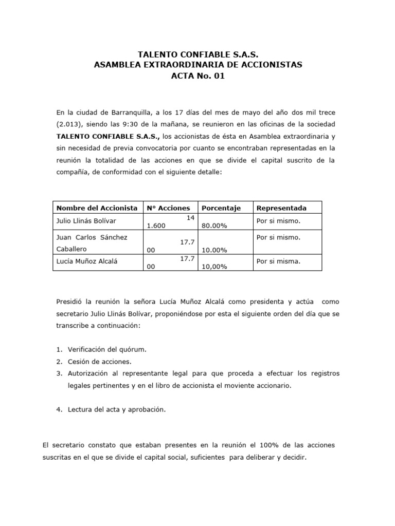 Carta Modelo Traspaso Acciones Lab Esp | PDF | Gobierno
