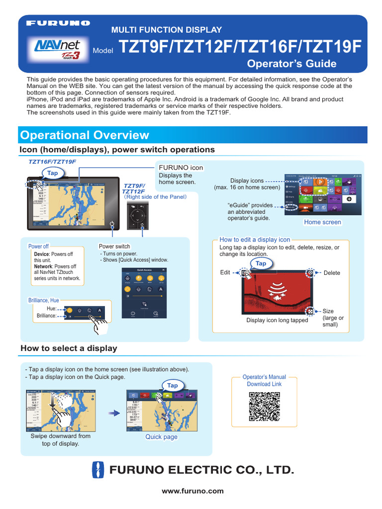 Furuno tzt9f 12f 16f 19f Operators Guide | Download Free PDF | Icon (Computing) | Ios