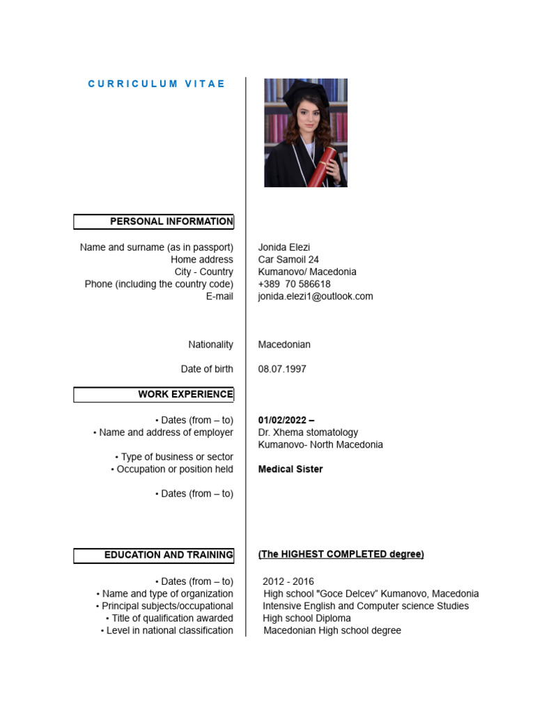 Jonida Elezi's Professional Profile | PDF