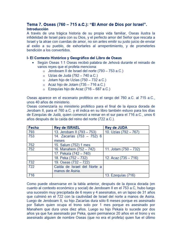 Oseas Pdf Profecía Profeta