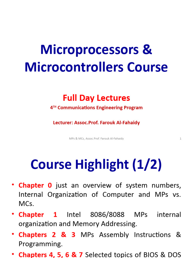 Microprocessors & Microcontrollers | PDF | Computer Data Storage ...