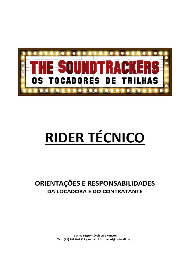 Microsoft Word - Rider Técnico - The Soundtrackers - 2021 | PDF ...