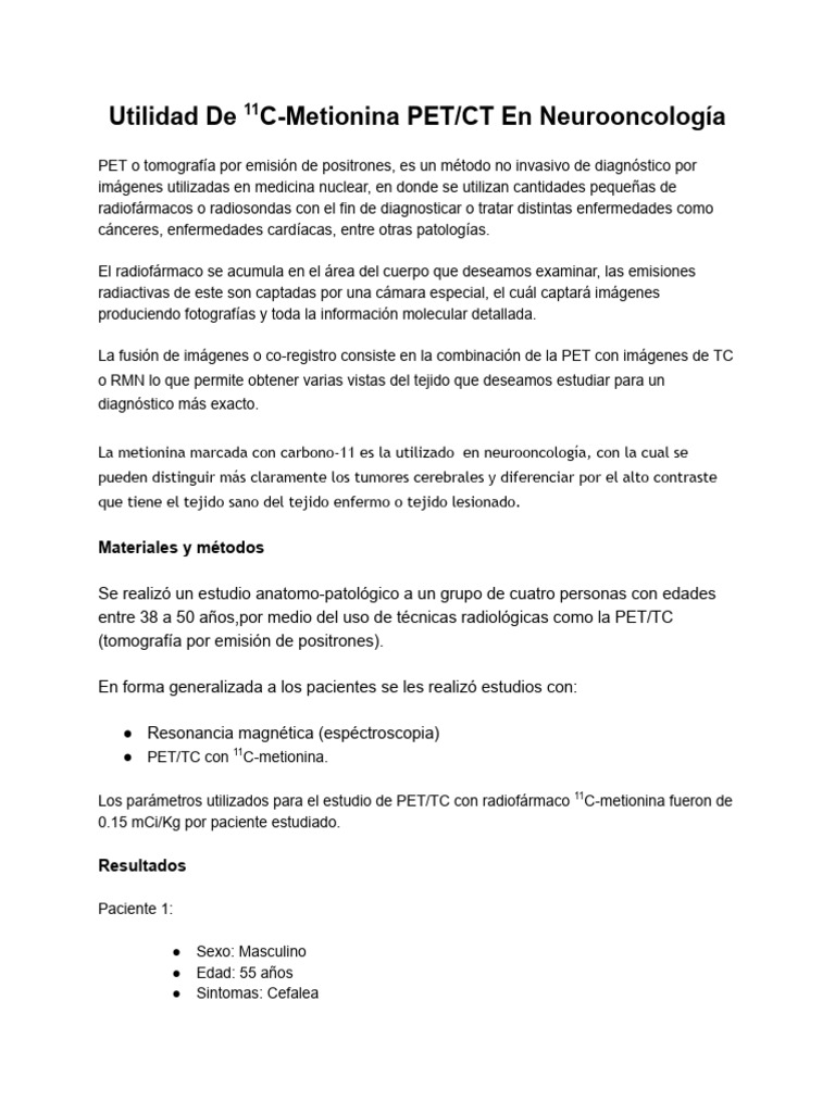 Neuro Quimica | PDF | Tomografía de emisión de positrones | Glioma Neuro Quimica | PDF | Tomografía de emisión de positrones | Glioma