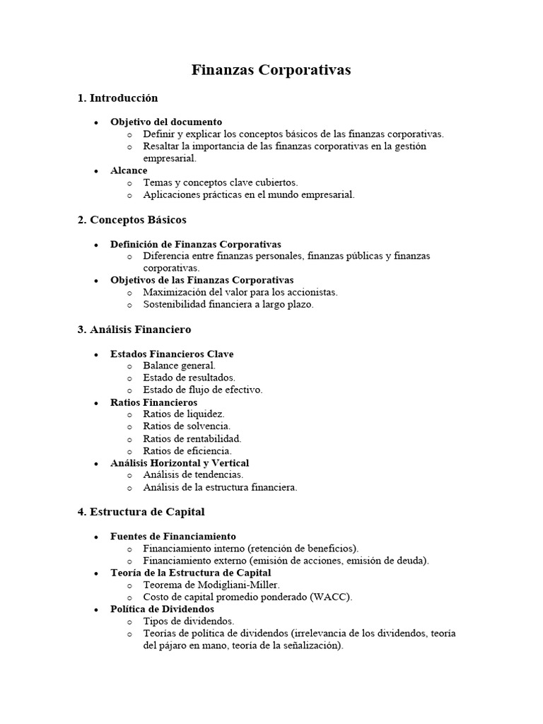 Finanzas corporativas | Descargar gratis PDF | Capital de trabajo | Gobierno corporativo