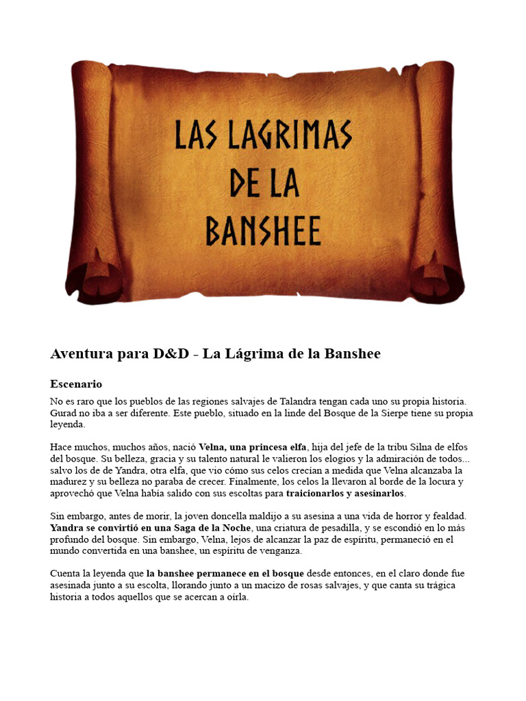 Aventura D&D: Lágrima de la Banshee | PDF | Duendes