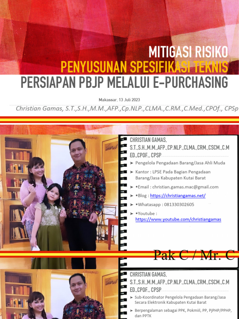 Mitigasi Risiko Dalam Penyusunan Spesifikasi Teknis Pada E Purchasing | PDF